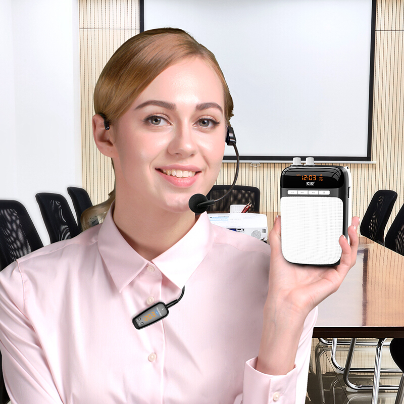 索爱（soaiy)S-518小蜜蜂扩音器无线教师专用喇叭导游收音机音箱便携式喊话器教学讲课扩音机睿智黑