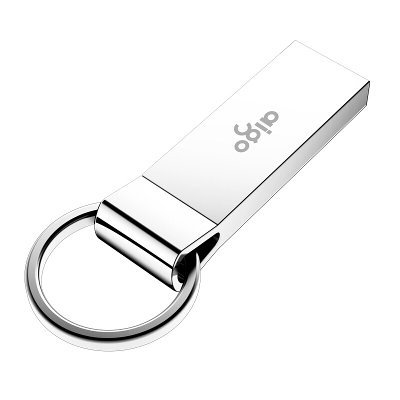 爱国者（aigo）64GB USB3.0 高速读写U盘 U310 金属U盘 车载U盘 银色 一体封装 防尘防水