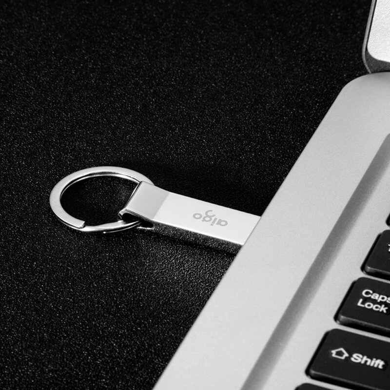 爱国者（aigo）64GB USB3.0 高速读写U盘 U310 金属U盘 车载U盘 银色 一体封装 防尘防水